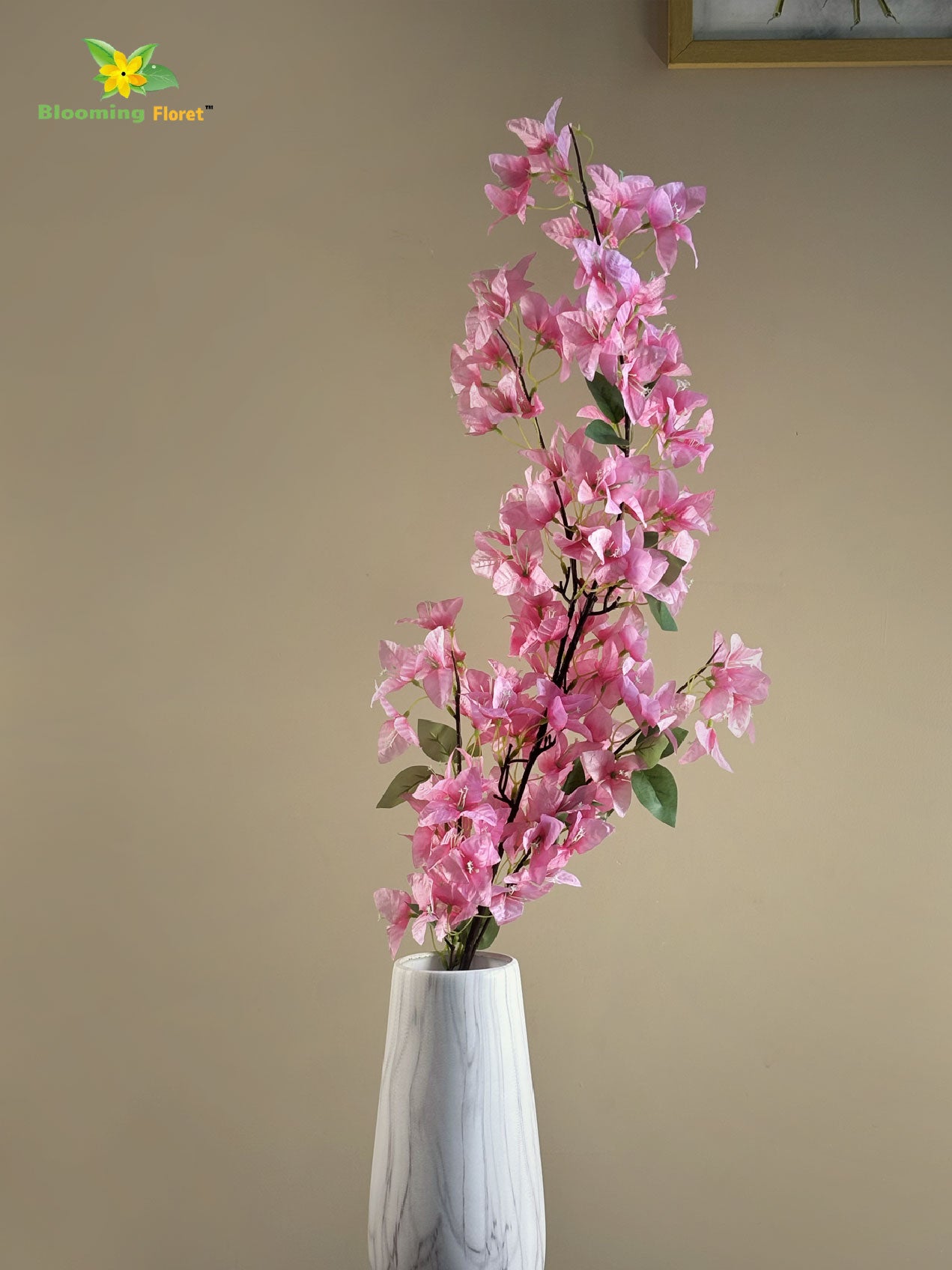 Artificial Bougainvillea Stick – 135 cm, Light Pink – Blooming Floret